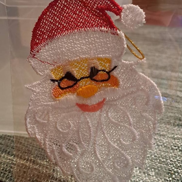 FSL Santa Ornament (2 Sizes). Christmas Embroidery Designs. Instant ...