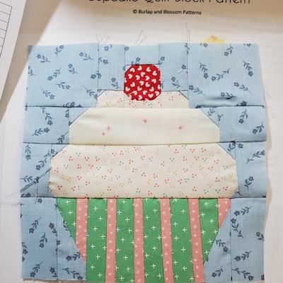 Cupcake Dessert PDF Quilt Block Pattern Includes Instructions for 6 ...
