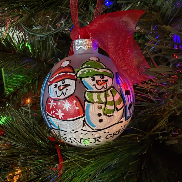 Custom Personalized Hand Painted Glass Ball Christmas Ornament - Etsy