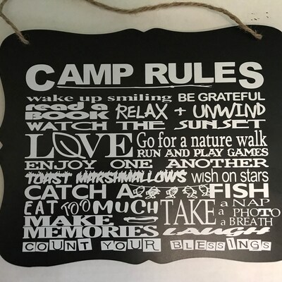 Camp Rules Instant Download Decoration for Camper RV Travel - Etsy