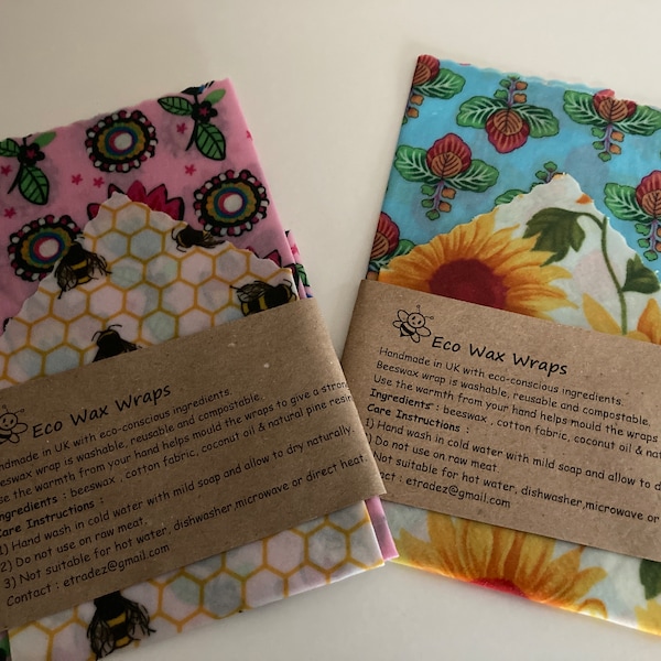 Handmade Beeswax Food Wrap: Reusable Eco-friendly Gift - Etsy Canada