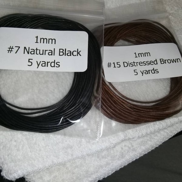 1mm Round Leather Cord - 32 Colors - Premium European 1mm Leather Cord ...