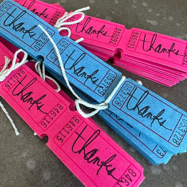 Thanks Ticket - Thank You Ticket - Thank You Tag - Mini Tag - Ticket ...