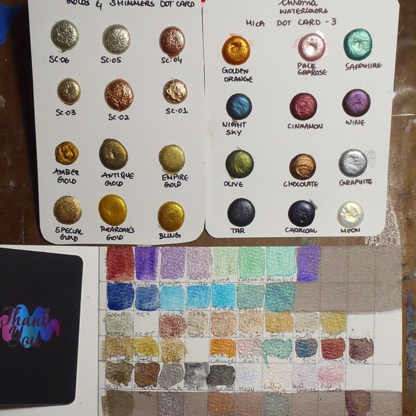 Dot Card Set ( Mica, Golds & Shimmer) - Etsy