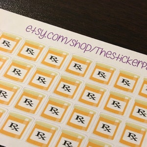 Rx Medicine Prescription Planner Stickers Stickers for - Etsy