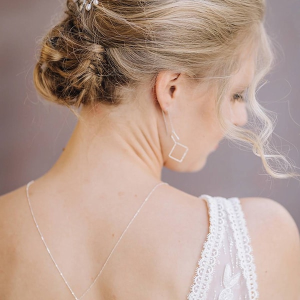 Mini Pearls Back Necklace // Wedding Dress Bridal Jewelry for Low Back ...