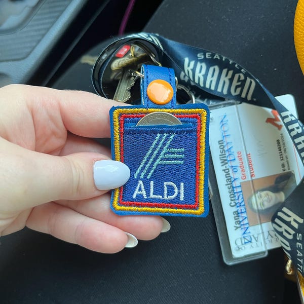 Quarter Keeper Key Chain, Square Quarter Holder Keychain, Square Aldi ...