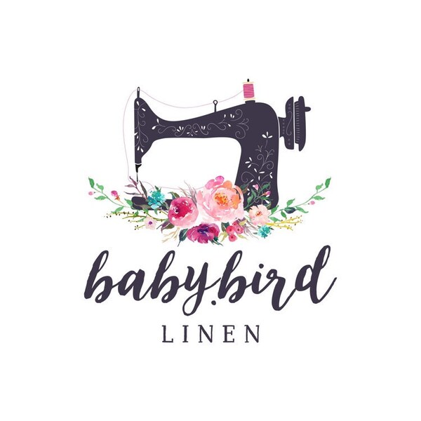 Sewing Logo, Floral Sewing Machine Logo, Seamstress Logo, Floral Logo ...