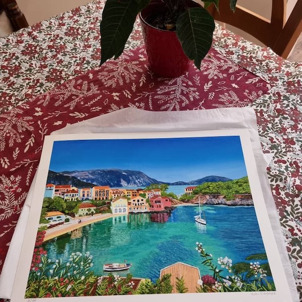 Skiathos Taverna Sklithri 3 A3 Giclee Museum/exhibition Quality Limited ...