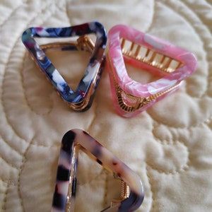 Small Hair Claw Clip Tortoise Triangle Hair Claw Clip - Etsy