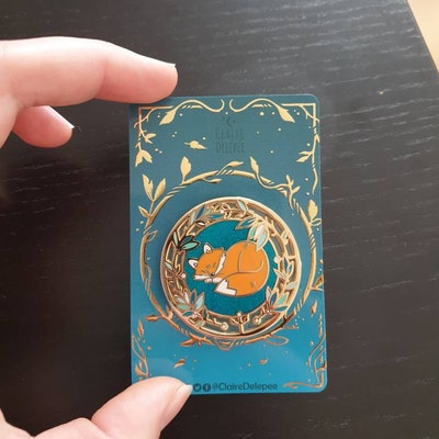 Cute Fox Pin : a Stained Glass Enamel Pin Featuring a Kawaii Sleeping ...