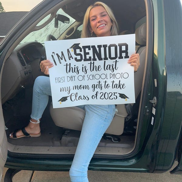 First Day of Senior Year Printable Sign First Day of School Sign 12th ...