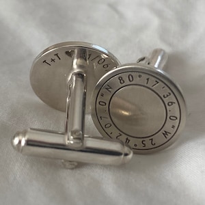 Engraved Coordinate Cufflinks, Latitude Longitude, Engraved Cufflinks ...