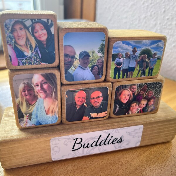 Stacking Photo Blocks Set Photo Gift, Wooden Photo Block - Etsy