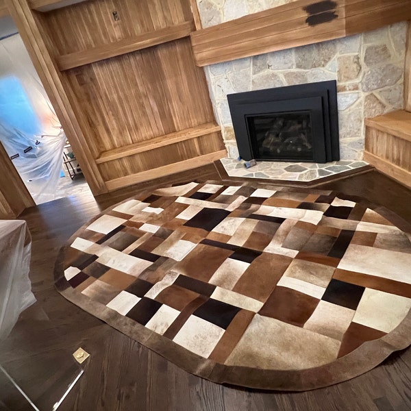 Black Runner Rug, Cowhide Rug, Kitchen Runner Rug, Handmade Patchwork ...