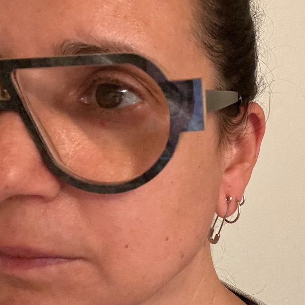 Indy- Triangle Dangle Hoop, Cone Dangle Hoop, Triangle Huggie Hoop ...