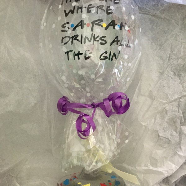 Friends Gift, Gin Glass, Personalised Gin Glass, Sister Gift, Gift for ...