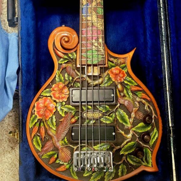 Handmade Dragon Electric Guitar: Balinese Carved Mahogany With Ruby - Etsy