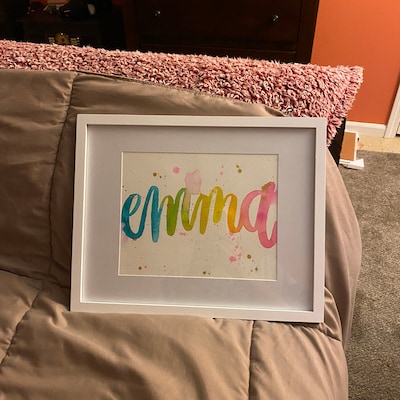 Hand Painted Watercolor Name Art Personalized Wall Art for Her, Girls ...