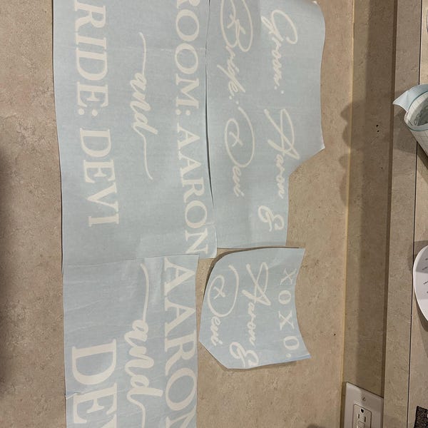 Custom Wedding Mirror Decal, Shower, Parties, Events, Personalized ...