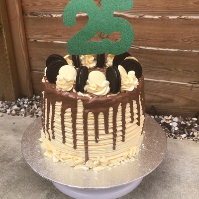 Large Cake Topper 4 Glitter Card 25 - Etsy