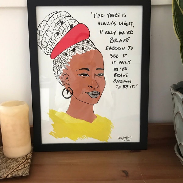 Amanda Gorman Inaugural Portrait With Quote - Art Print - Etsy