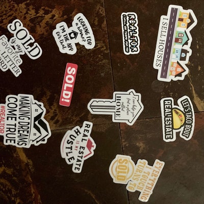 Realtor Stickers Real Estate Gift Ideas Vinyl Matte Home Sold 10 Pcs ...