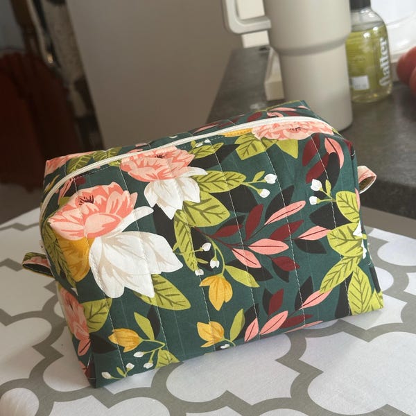 Boxy Makeup Bag PDF Sewing Pattern | 4 Sizes | Quilted Zipper Pouch ...