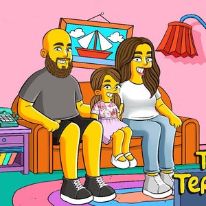Personalized Simpsons Family Portrait, Custom Simpsons Couple Portrait ...