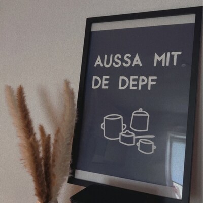 JA MEI lustiges bayerisches Typografie Poster witziges bayrisches ...