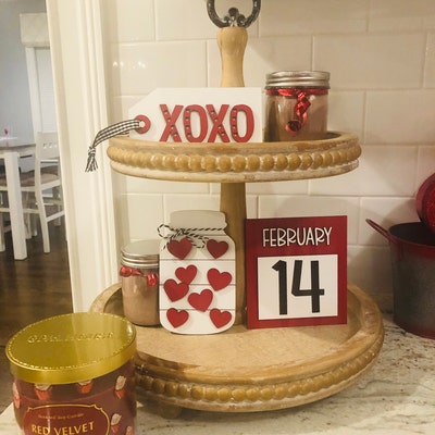 XOXO Tier Tray Valentines Day 3d Mini Signs XOXO Tag Heart Truck Tier ...
