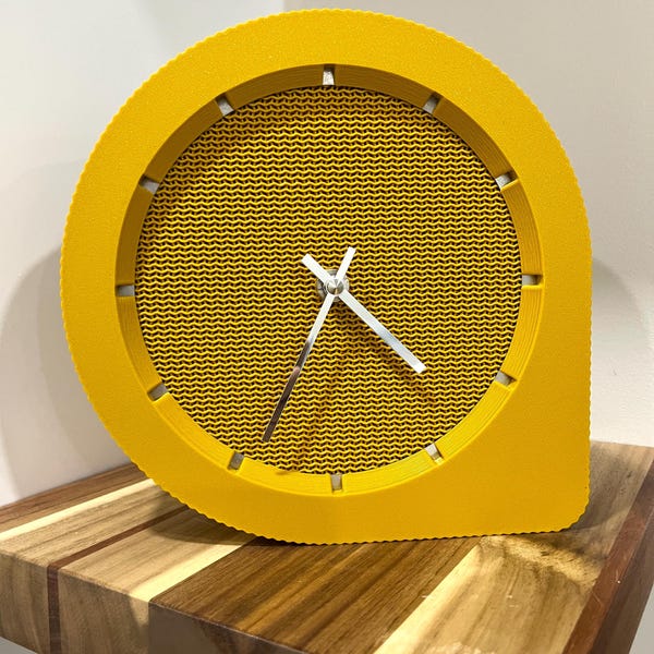 Slimprint Wavy Mesh Design Table Clock, Handmade Sage Green Desk Decor ...
