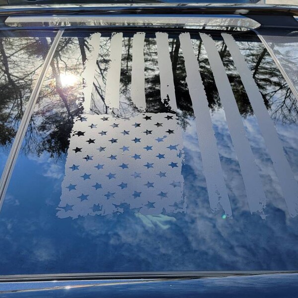 Tattered Flag Moonroof Decal! HUGE Vinyl Decal! Custom Size or Design ...