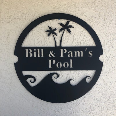 Personalized Family Pool Sign, Swimming Pool Metal Sign, Custom Beach ...