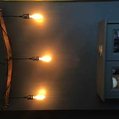 Live Edge Wood rustic Ceiling Light Plank With Pendant Edison - Etsy UK