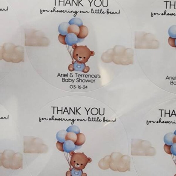Teddy Bear Baby Shower Stickers, Custom Teddy Bear Party Favor Labels ...