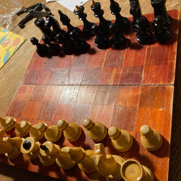 Wooden Chess Set Made in Germany 60s Vintage in Original Box. Great ...