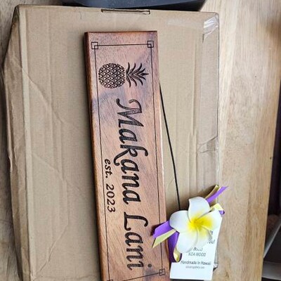Personalized Hawaiian Koa Wood Hale Wall Plaque - Etsy