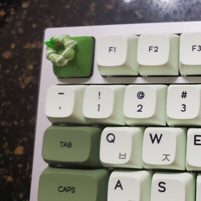 Cat Cactus With Blooming Flower Artisan Keycap Handmade Animal Keycap ...