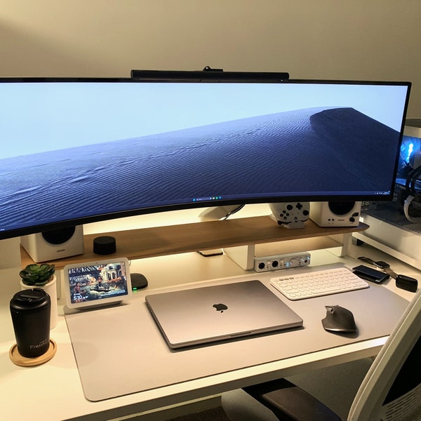 Handmade Walnut Monitor Stand: Medium Desk Shelf, Office Organization ...