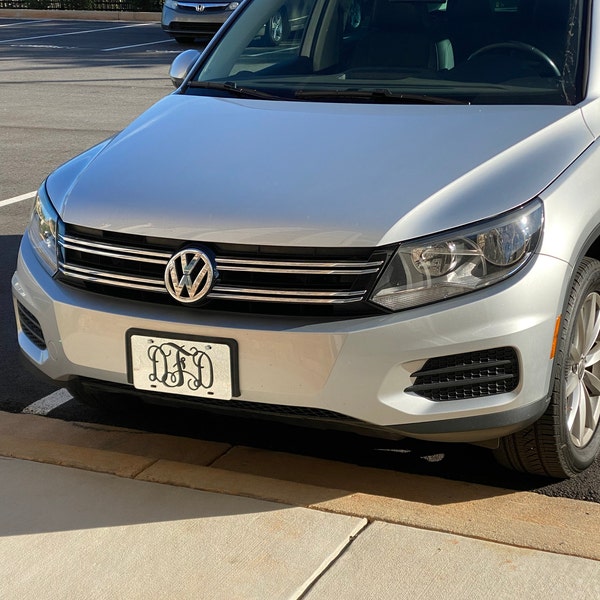 Monogram License Plate - Chrome, Monogram Car Tag, Chrome Monogram ...