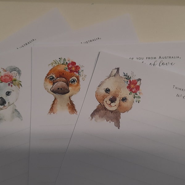 Personalised Writing Paper Set - AUSTRALIAN ANIMALS - Set of 20 ...