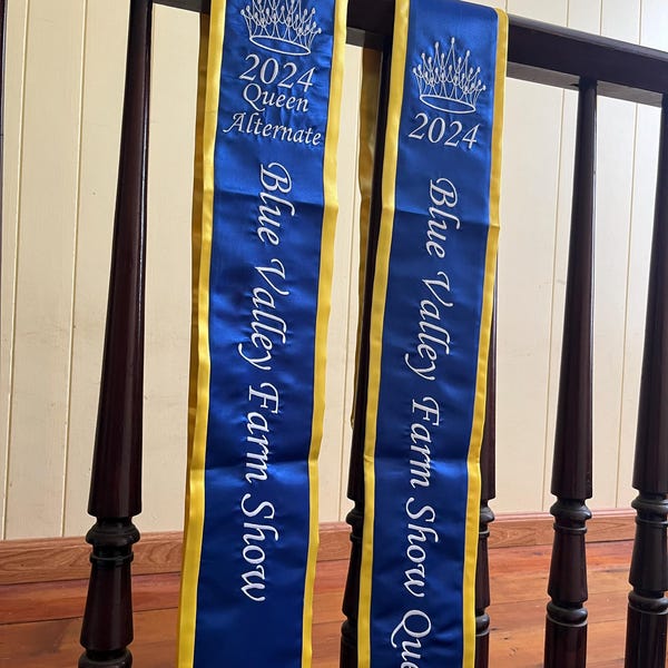 CUSTOM Embroidered Sashes - Pageant/homecoming /bridal/birthday/college ...