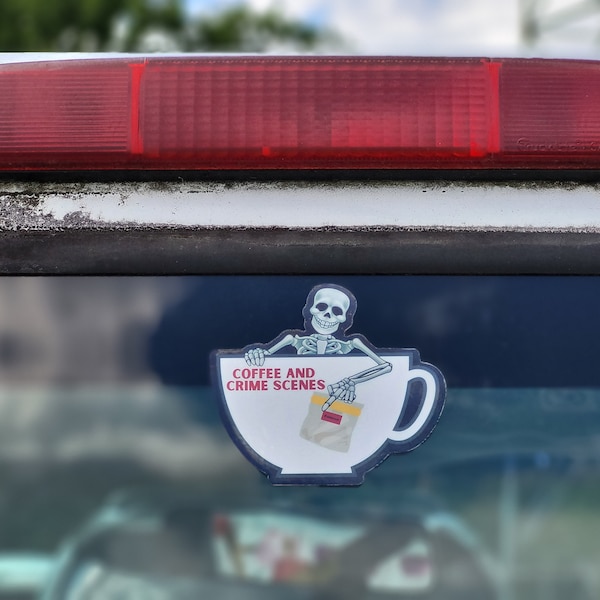 Coffee and Crime Scenes Sticker, Forensics Sticker, Law Enforcement ...