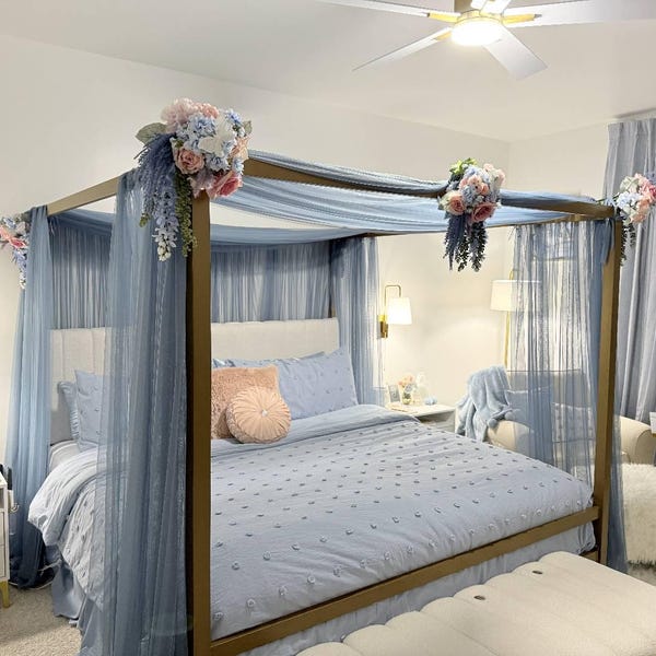 Champagne Canopy, Tulle Bed Canopy, Bed Baldachin, Montessori Bed ...
