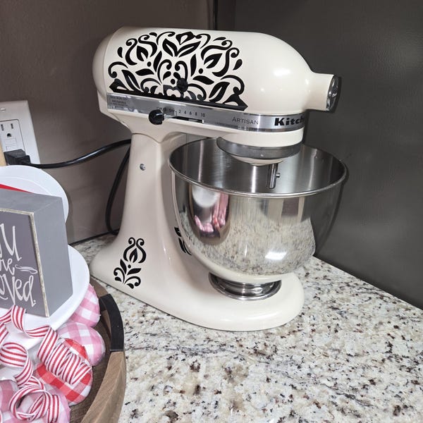 Floral Inspired Design Kitchenaid Mixer Decal Sticker| Kitchen Mixer ...