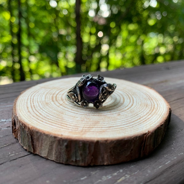 Moonlight Garden Stroll, Nature Inspired Snake Ring, Sterling Silver ...