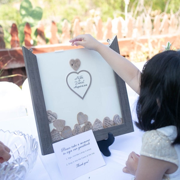 Drop in Frame Guest Book Alternative Wood Rustic Wedding Guestbook ...