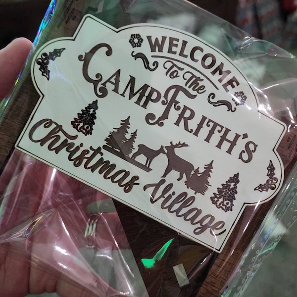 Personalized Christmas Village Sign, Welcome to Our Village Sign ...