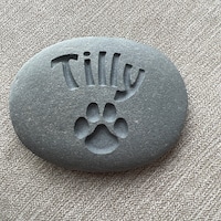 Pet Loss Stone Dog Memorial Custom Name Stone Engraved Stone ...